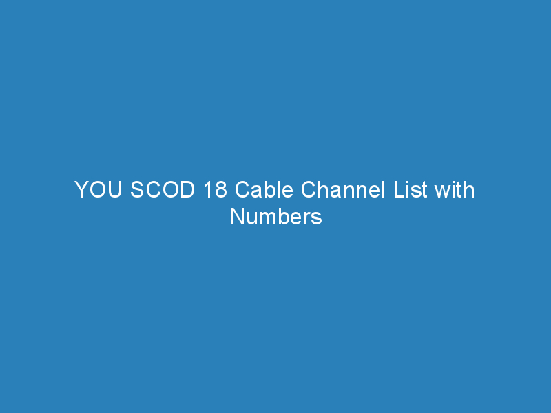 Singtel TV Channels List with Number 2022 [Singapore] - The Channels List